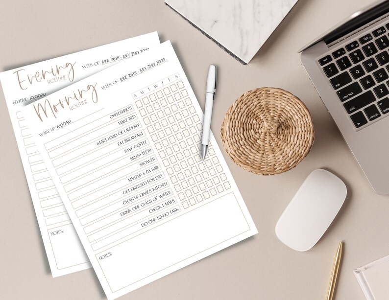 Editable Daily Routine Checklist | Habit Tracker | Daily Routine ...