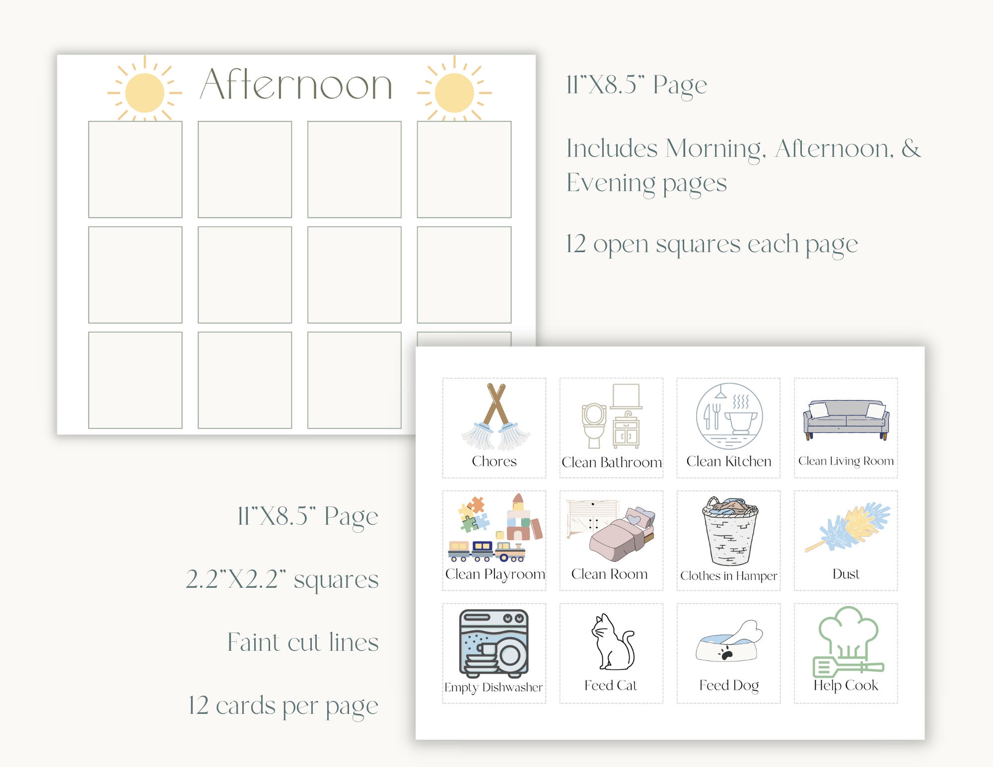 Kid's Daily Routine Cards, Routine Cards, Toddler Routine, Picture ...