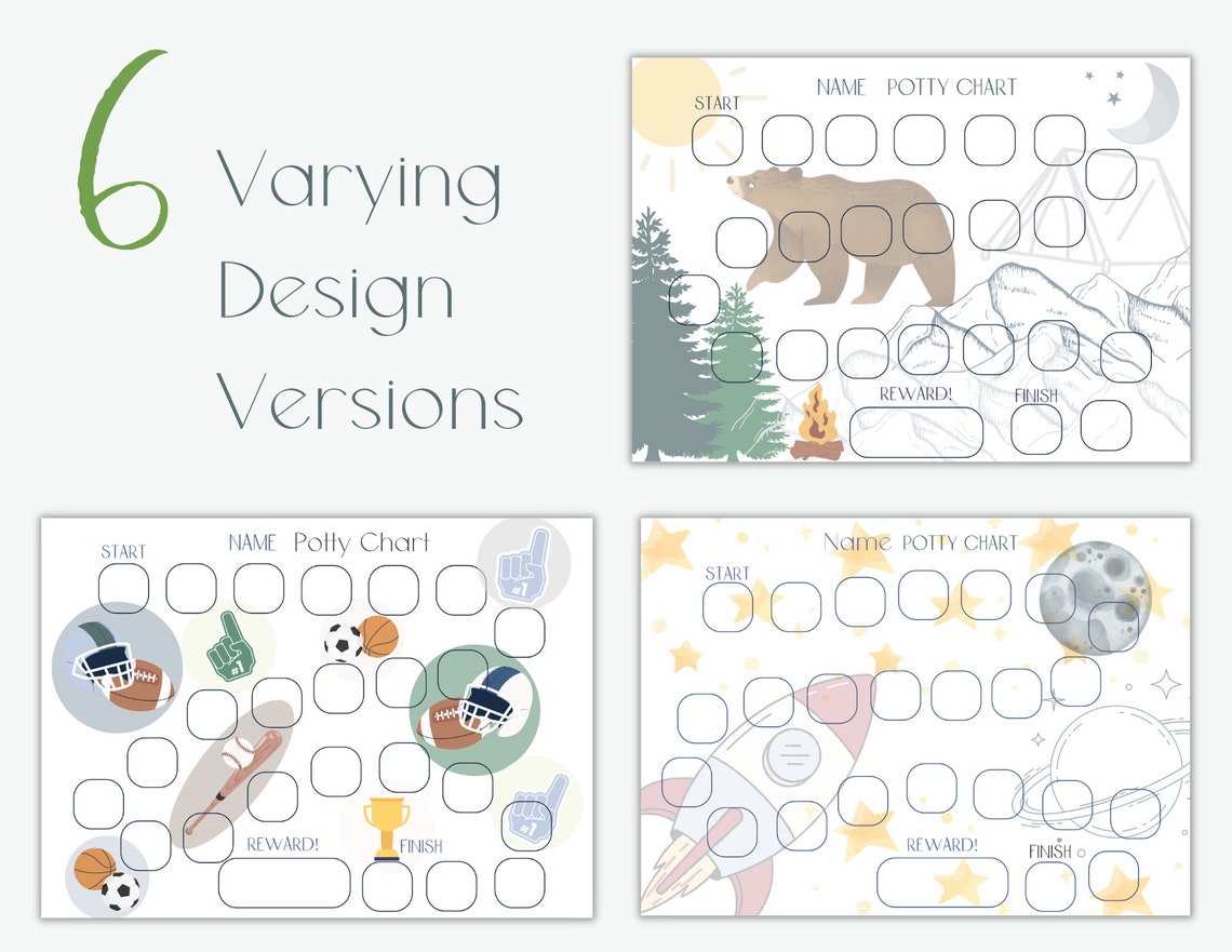 Potty Training Chart, Boy Potty Chart, Printable Potty Chart, Toddler ...