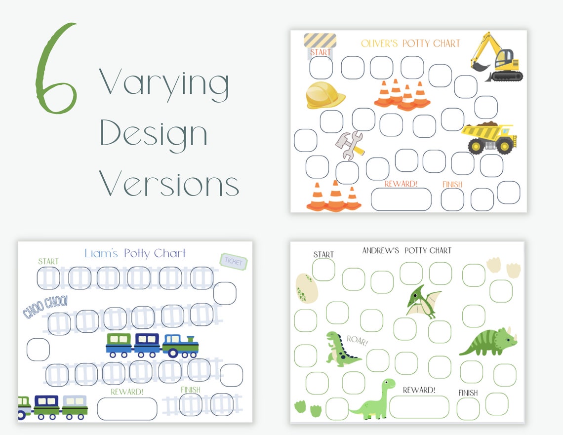 Potty Training Chart, Boy Potty Chart, Printable Potty Chart, Toddler ...