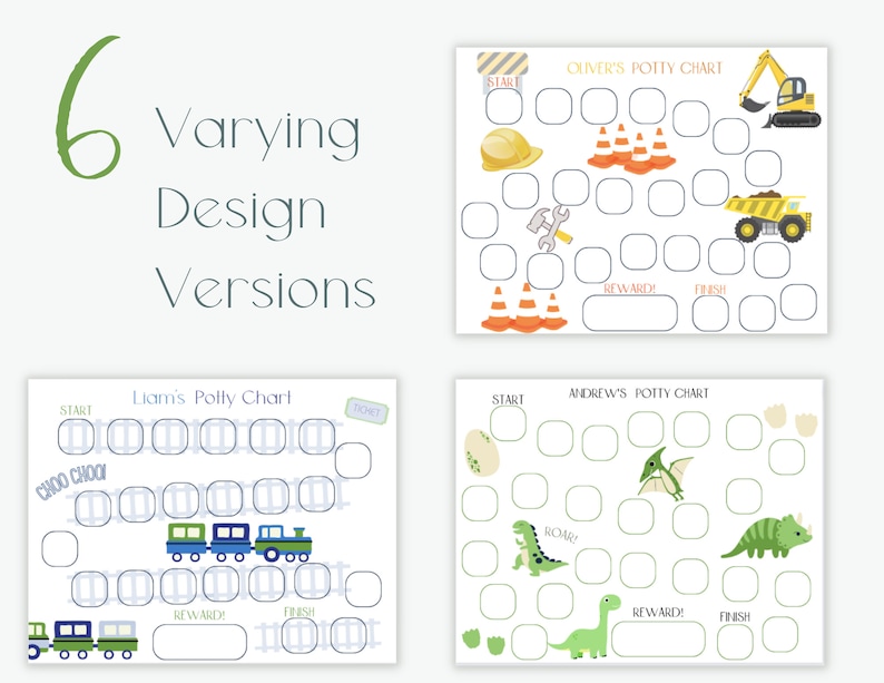 Potty Training Chart, Boy Potty Chart, Printable Potty Chart, Toddler ...