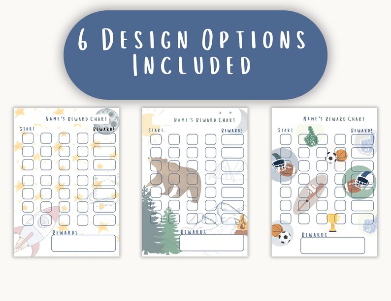 Customizable Kids Reward Chart | Instant Download | A4 and US Letter ...