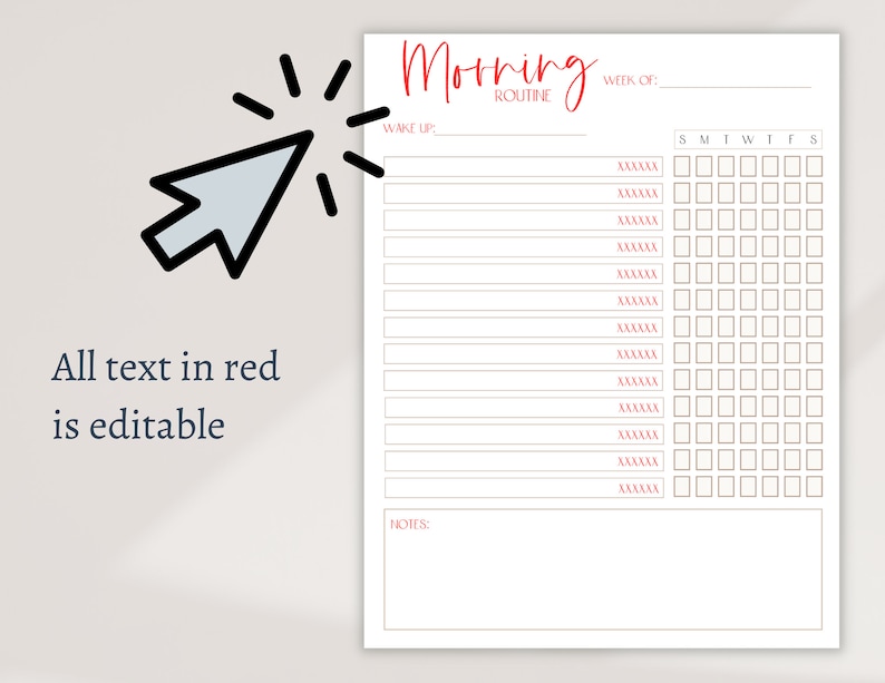 Editable Daily Routine Checklist | Habit Tracker | Daily Routine ...