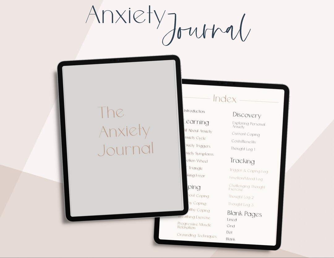 Anxiety Journal, Mood Tracker, Mindfulness Journal, CBT Journal, CBT ...