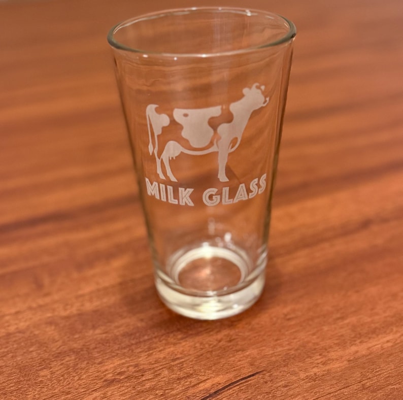 MILK GLASS: Laser Engraved Milk Glass for Milk Lovers - Etsy