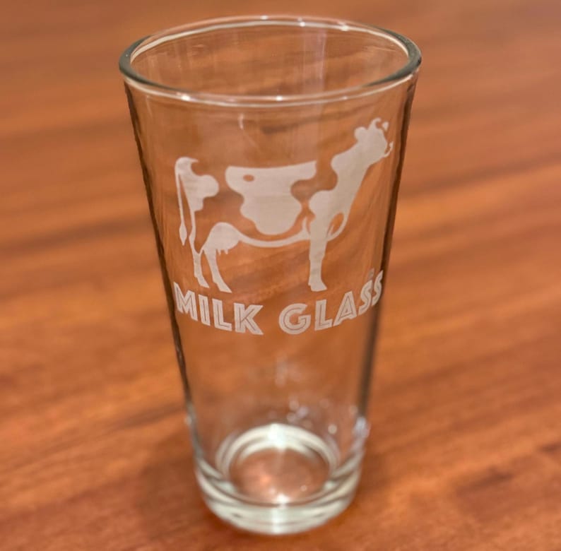 MILK GLASS: Laser Engraved Milk Glass for Milk Lovers - Etsy