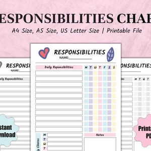 Ultimate Kids Responsibility Chart | Kids Daily Routine Checklist ...