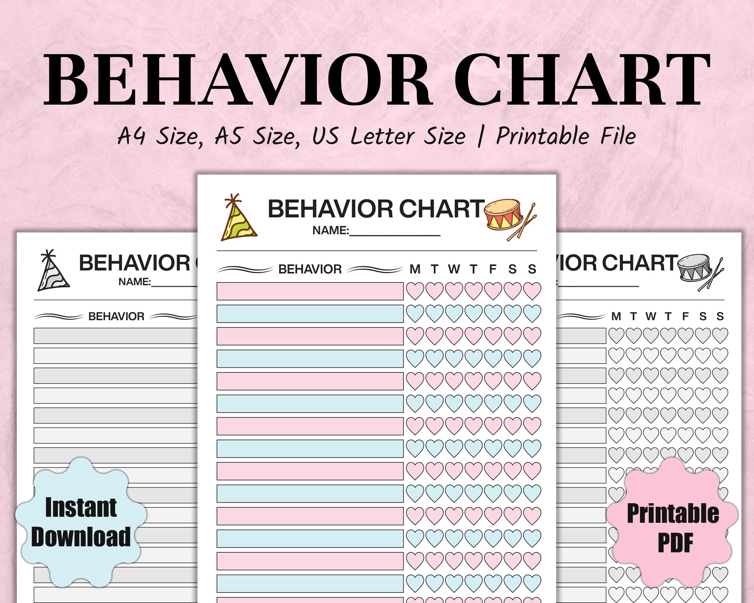 Behavior Chart Printable Behavior Management Chart Digital Toddler ...