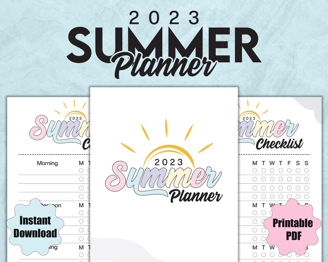 Summer Planner 2023 Printable | Kids Schedule | Summer Chore Chart ...