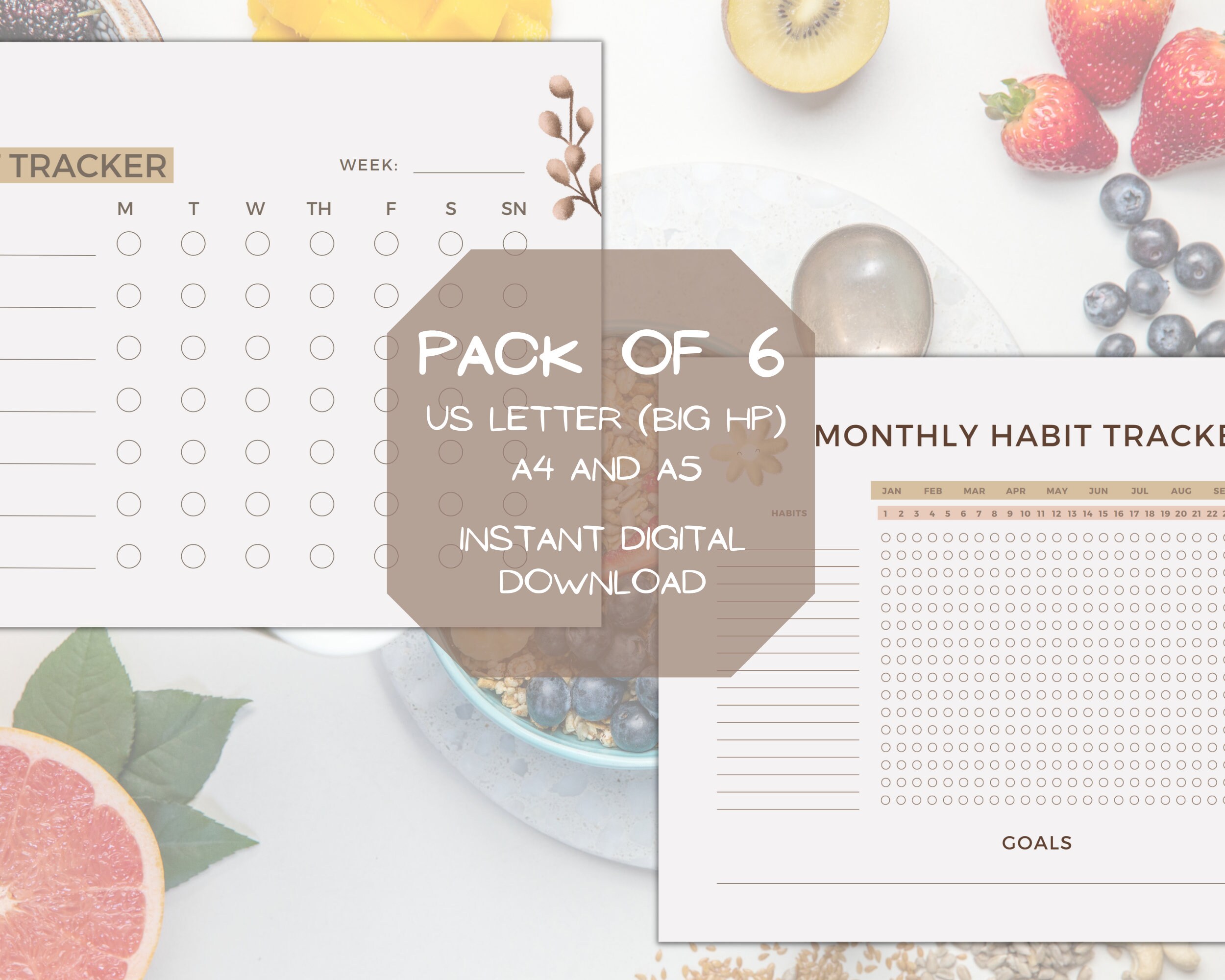 Printable Daily Habit Tracker Calendar | Downloadable Monthly Goal ...