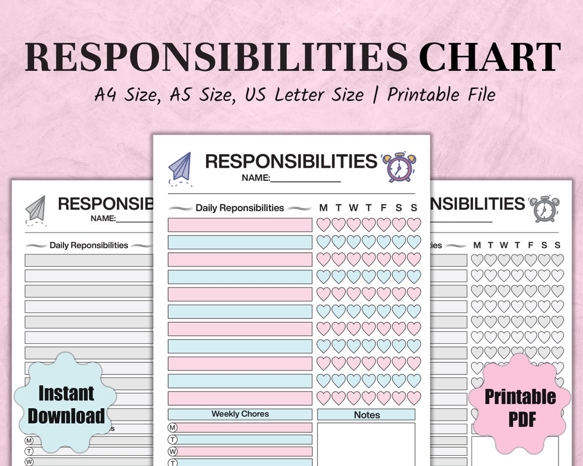 Ultimate Kids Responsibility Chart Kids Daily Routine Checklist ...