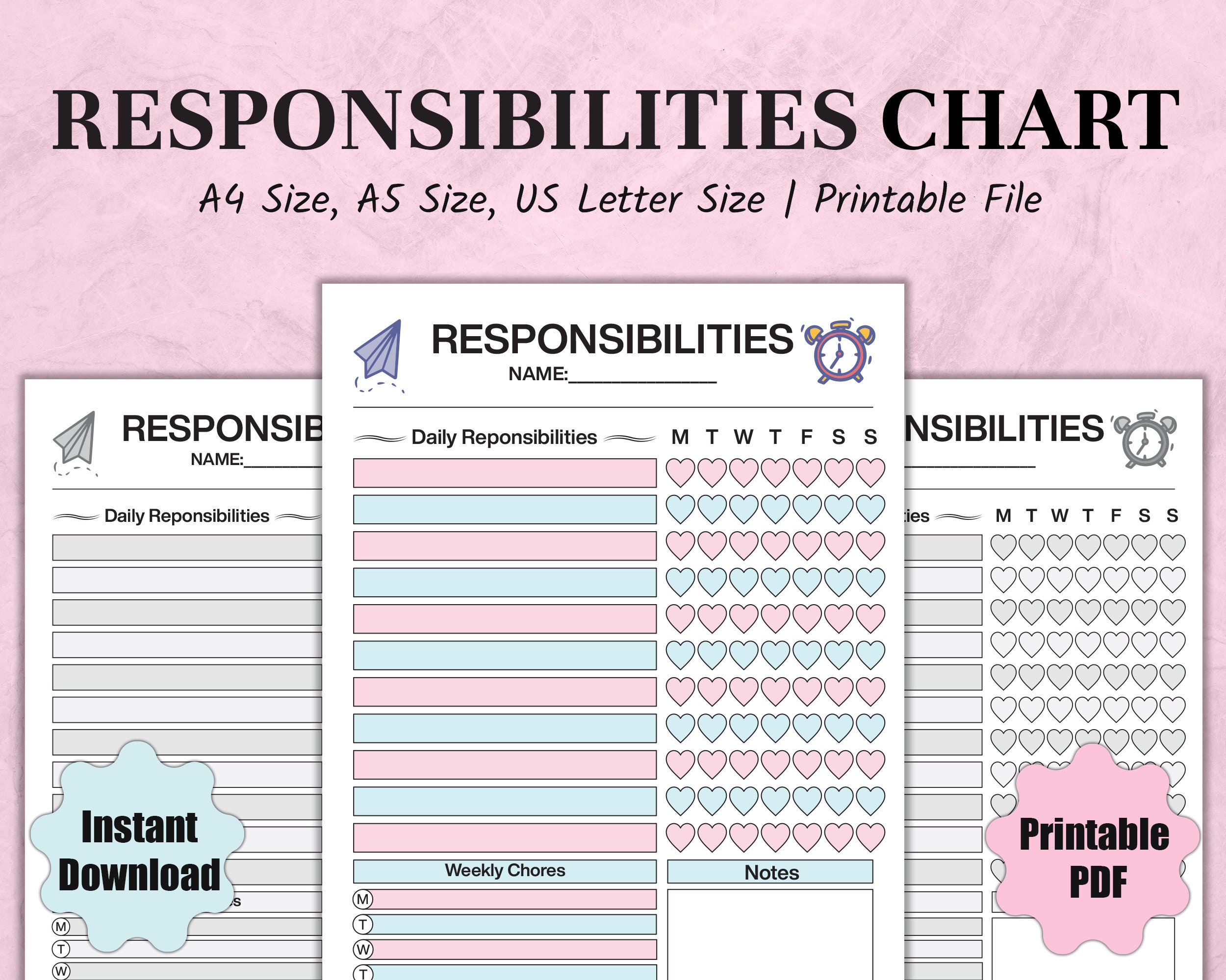 Ultimate Kids Responsibility Chart Kids Daily Routine Checklist ...