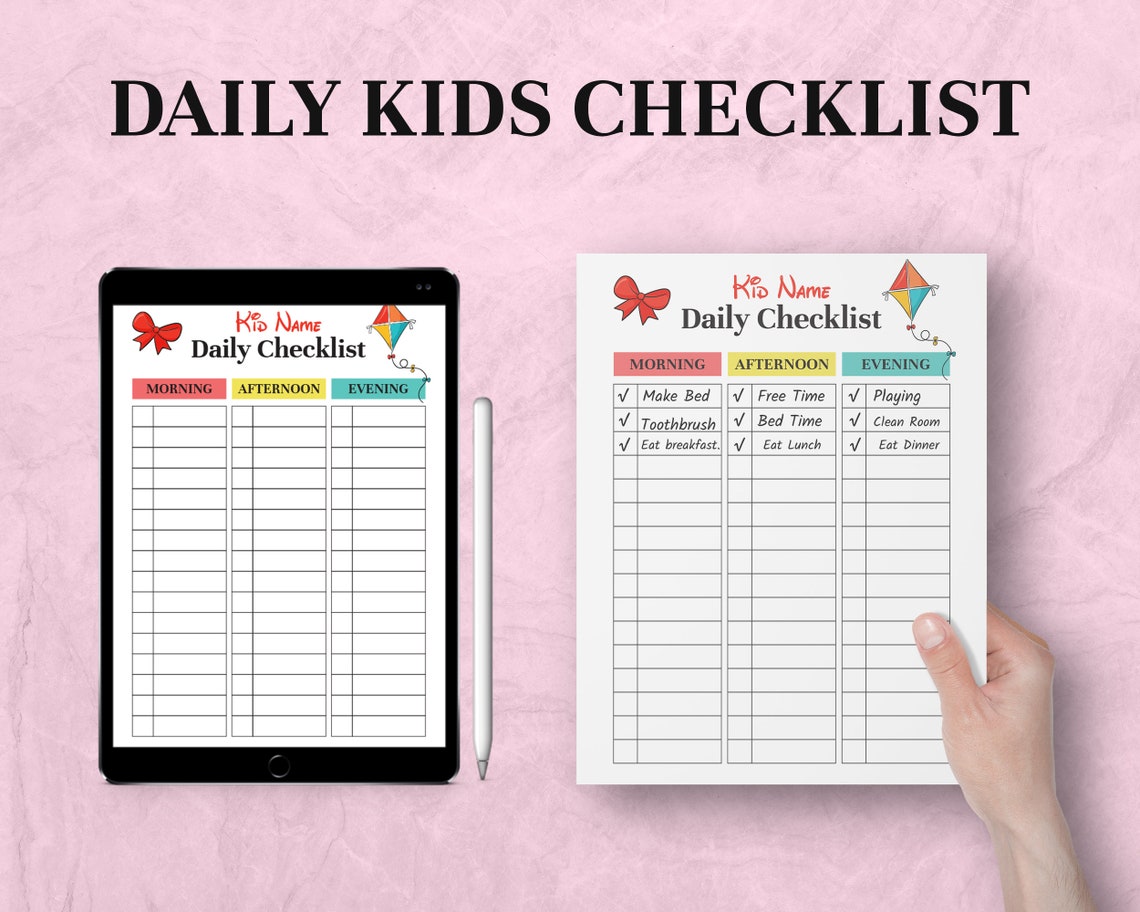 Ultimate Kids Daily Routine Checklist | Digital Kids Responsibility ...