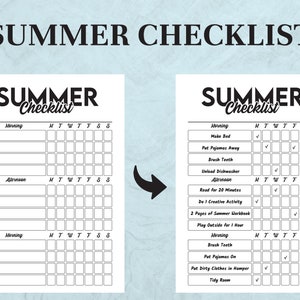 Printable Summer Weekly Checklist Template | Daily Routine Checklist ...