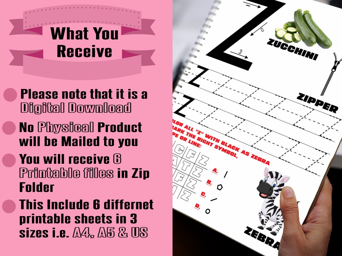 Alphabet Worksheets Bundle Printable Uppercase & Lowercase Template ...