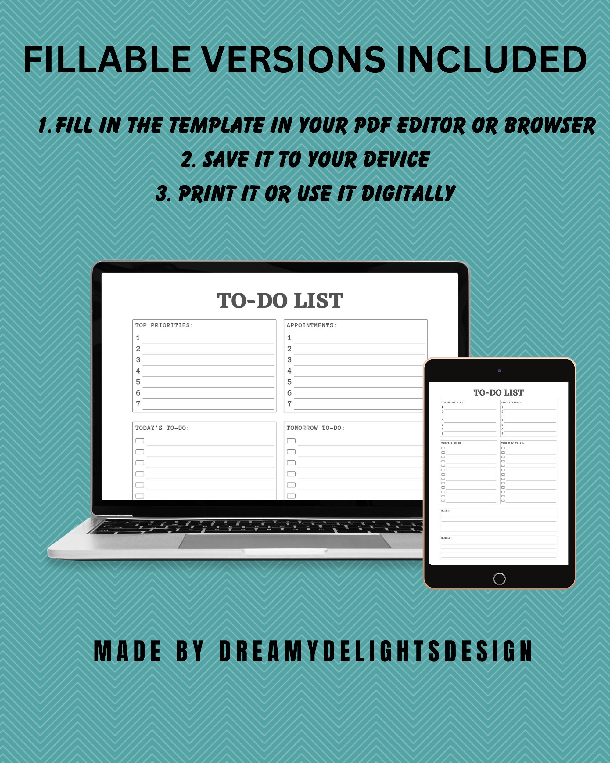 Printable to Do List Simple Tasks List Template Checklist Digital ...