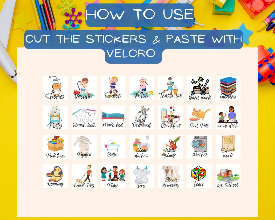 Responsibility Chart for Kids Daily Routine Cards With - Etsy