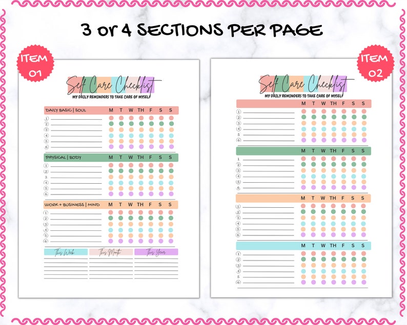 Self-care Planner | Self Care Checklist | Selfcare Tracker | Printable ...