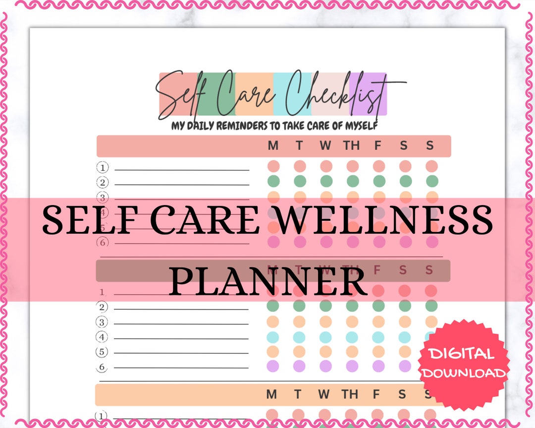 Self-care Planner | Self Care Checklist | Selfcare Tracker | Printable ...