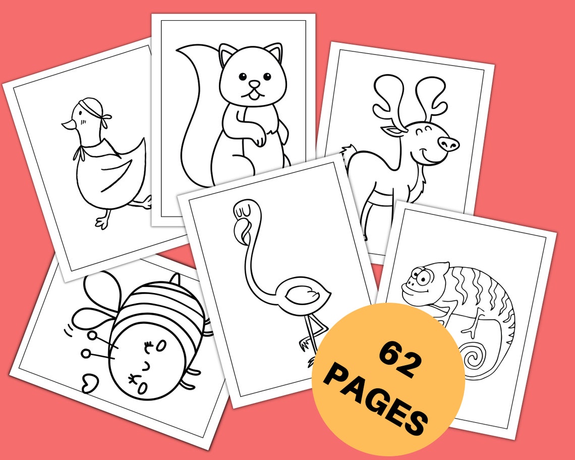 62 Cute Animal Coloring Pages for Kids | Printable Coloring Page | Kids ...