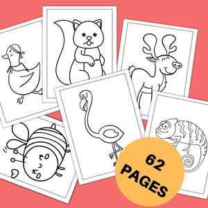 62 Cute Animal Coloring Pages for Kids | Printable Coloring Page | Kids ...
