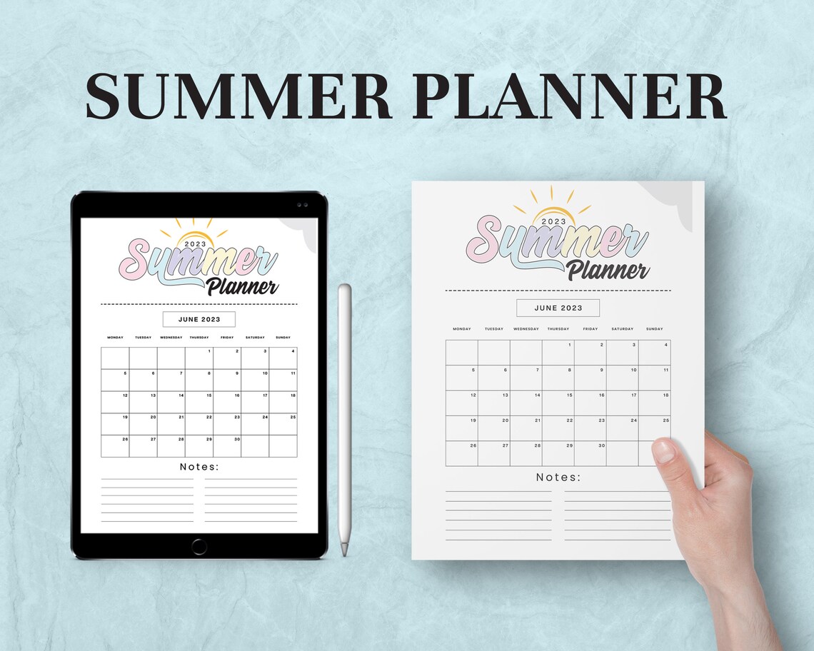 Summer Planner 2023 Printable Kids Schedule Summer Chore Chart Weekly ...