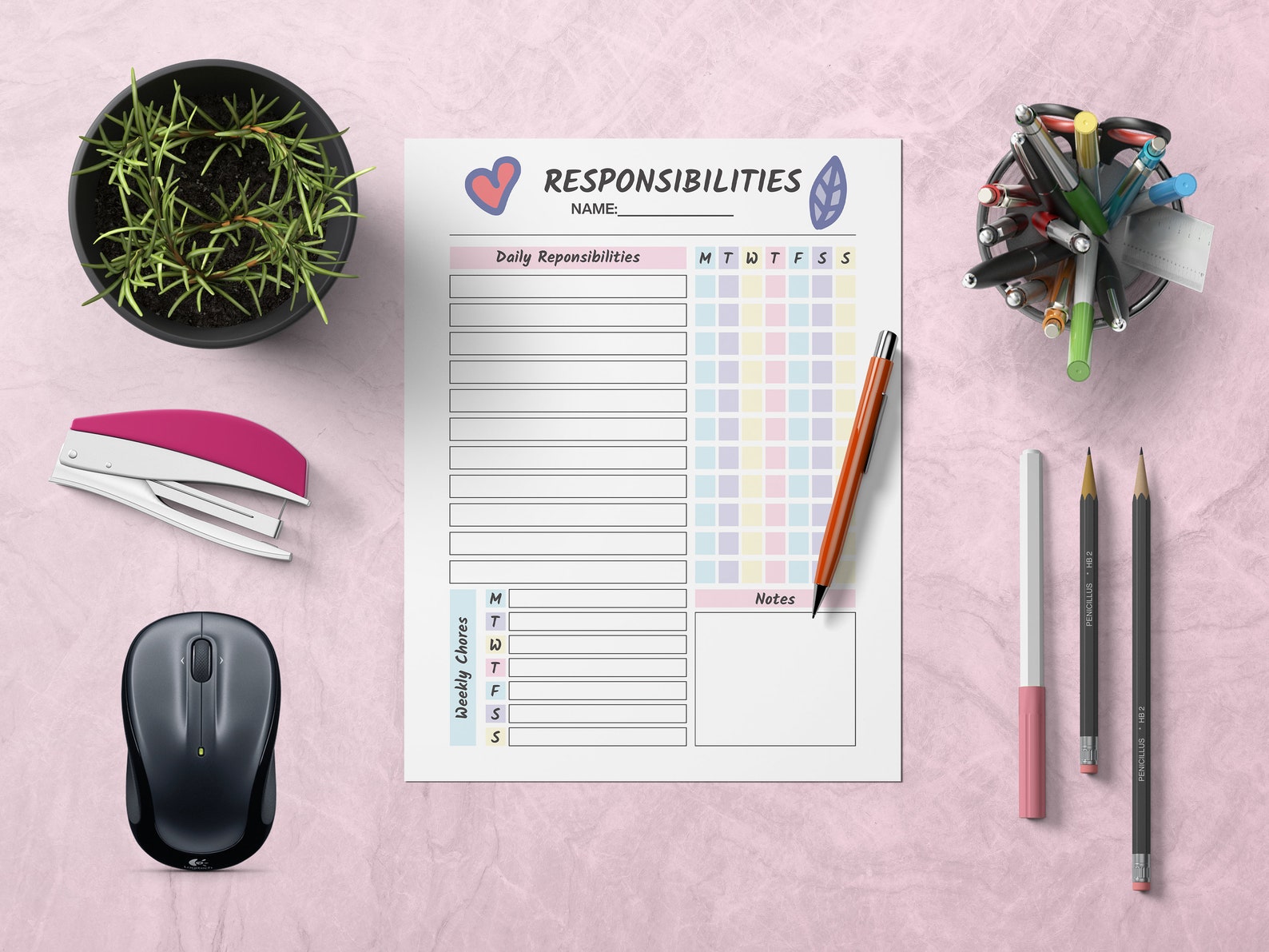 Ultimate Kids Responsibility Chart | Kids Daily Routine Checklist ...