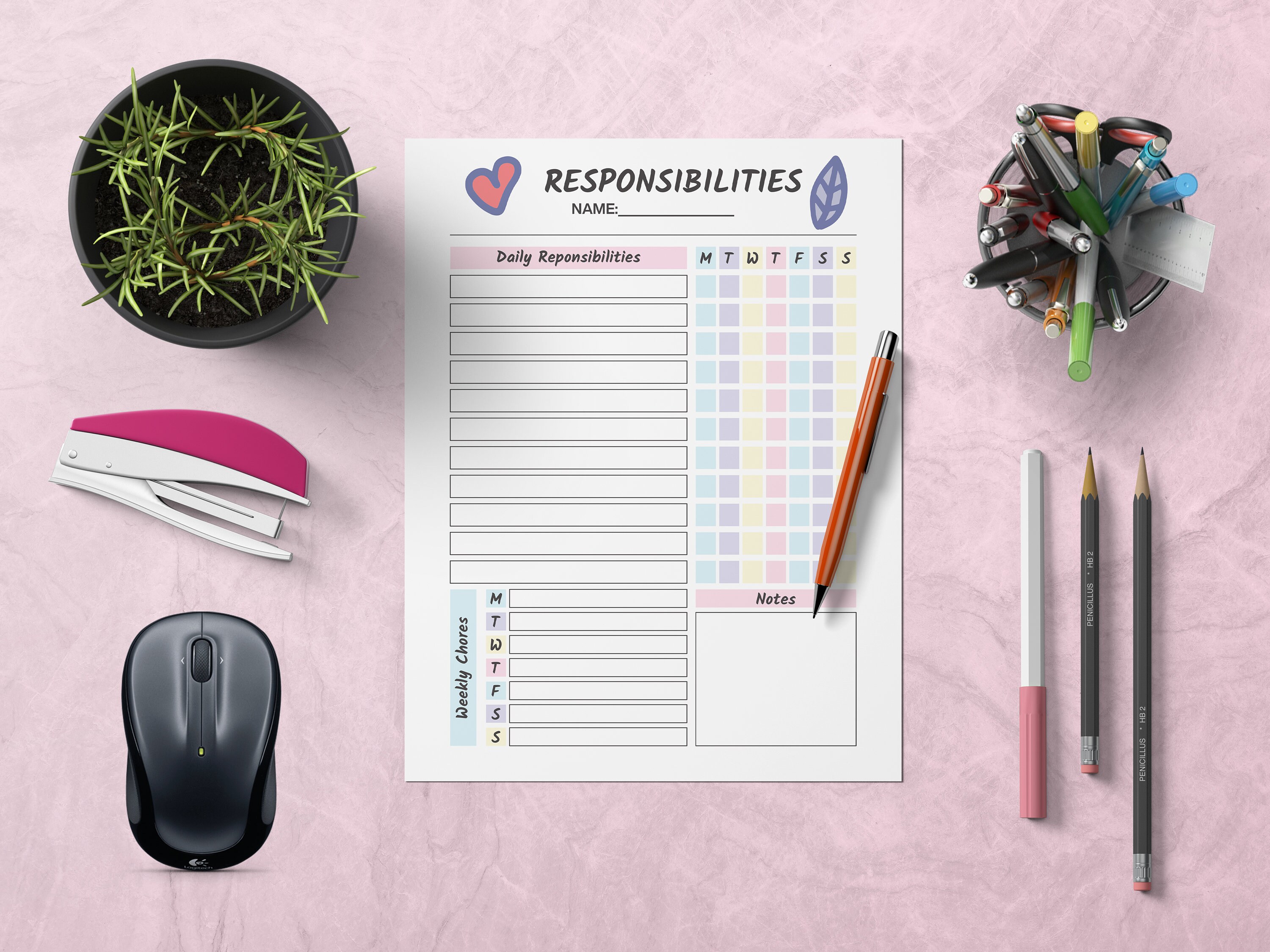Ultimate Kids Responsibility Chart | Kids Daily Routine Checklist ...
