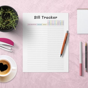 Printable Bill Payment Tracker | Bill Payment Checklist Template ...