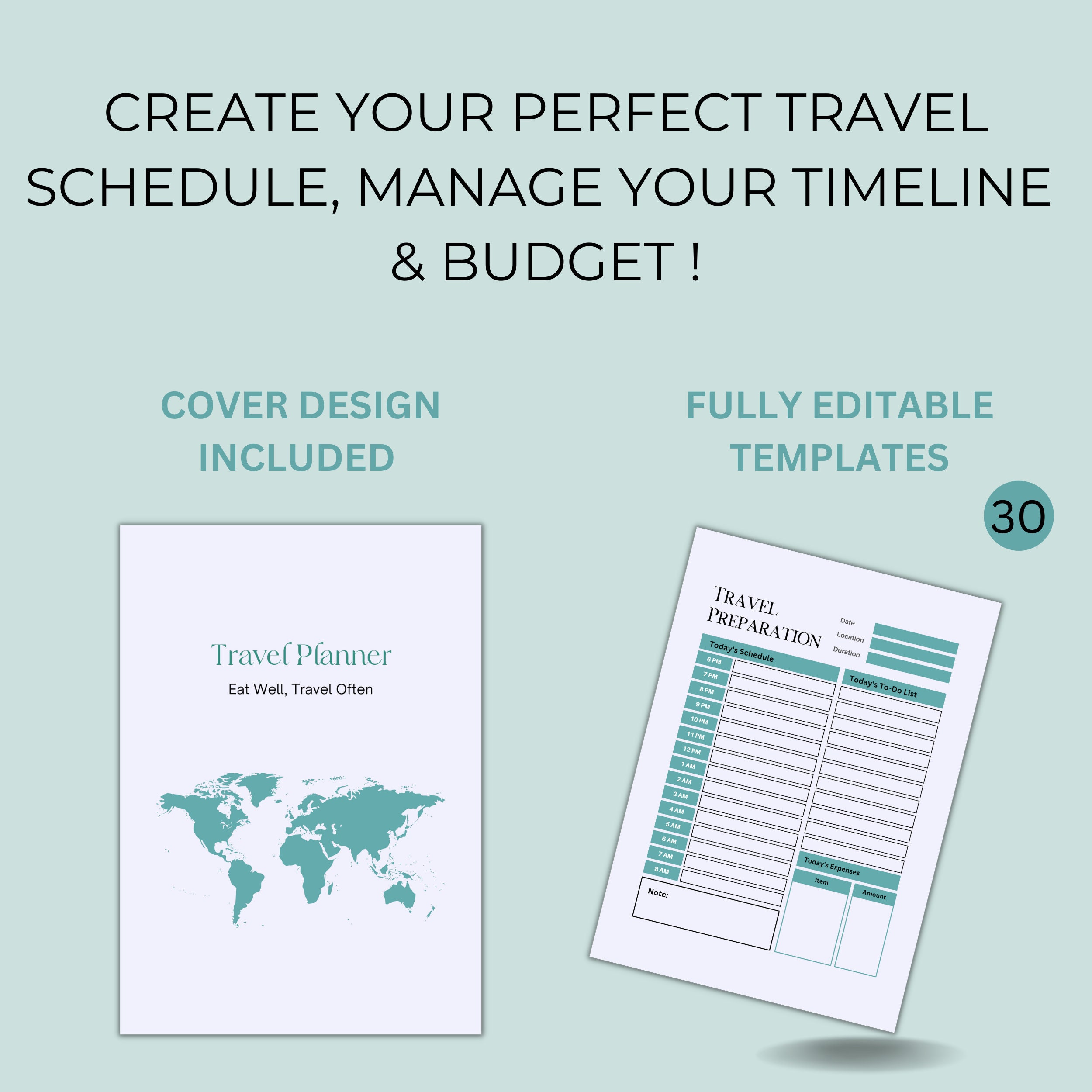 Editable Travel Planner Template | Trip Itinerary Planner | Canva ...