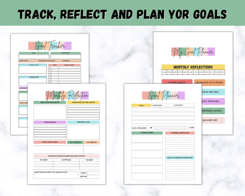 Printable Goal Planner 2023 | Ultimate Goals Tracker | Digital Goal ...