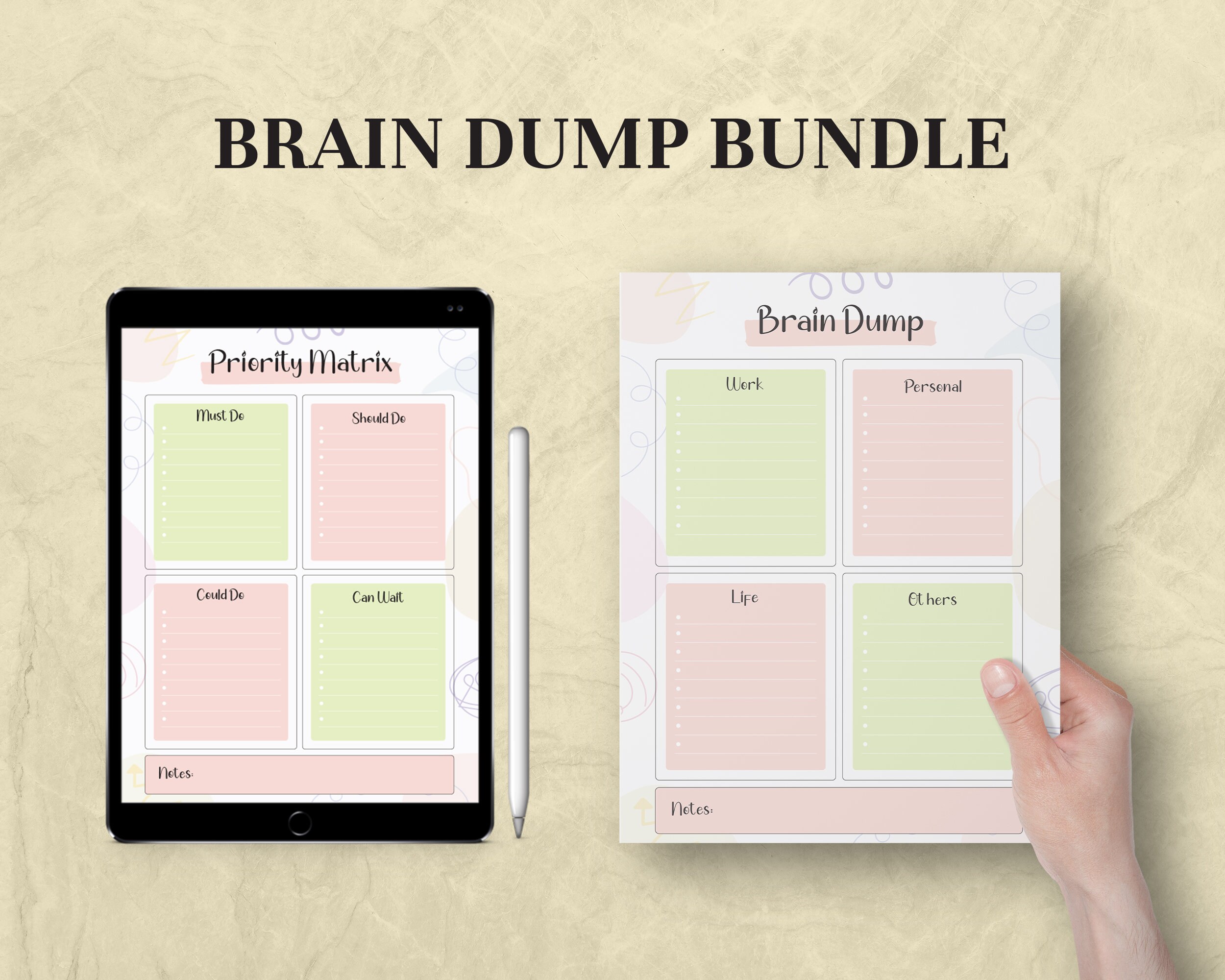 Ultimate Brain Dump Template | Priority Matrix Template | Printable to ...