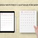 2024 Monthly Calendar for Kids 12 Month Calendar Template Minimalist ...