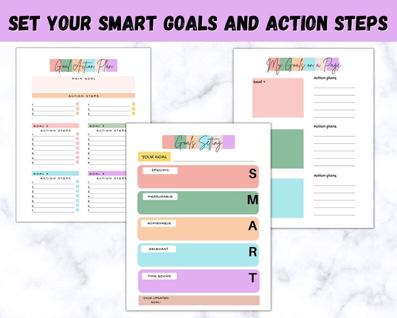 Printable Goal Planner 2023 | Ultimate Goals Tracker | Digital Goal ...