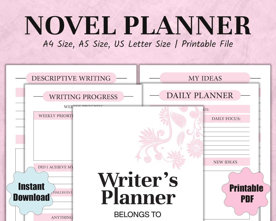 The Ultimate Novel Planner Workbook | Book Writing Planner | Nanowrimo ...