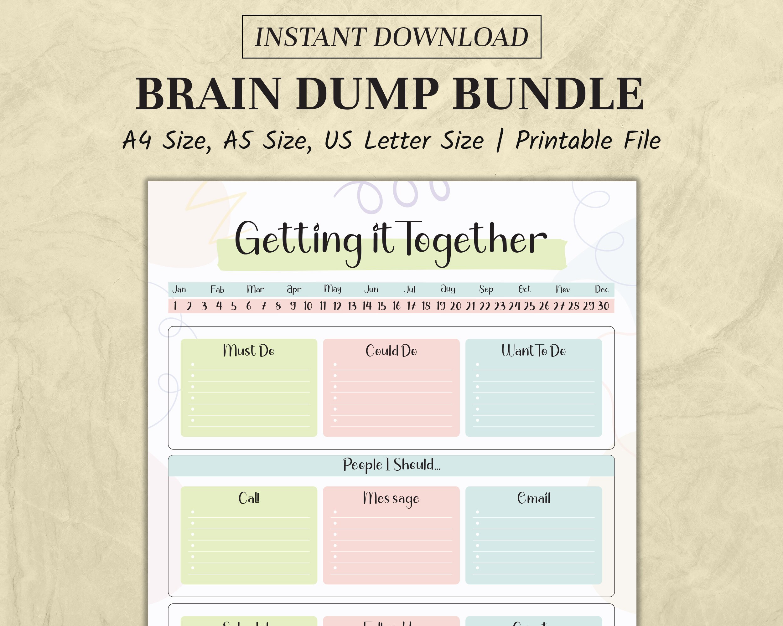 Ultimate Brain Dump Template | Priority Matrix Template | Printable to ...