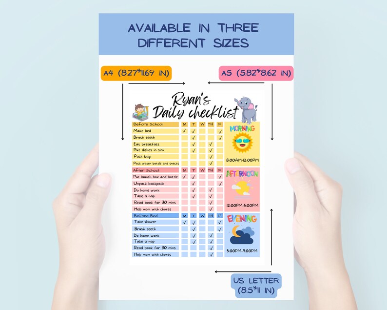 Ultimate Kids Daily Routine Checklist | Digital Kids Responsibility ...