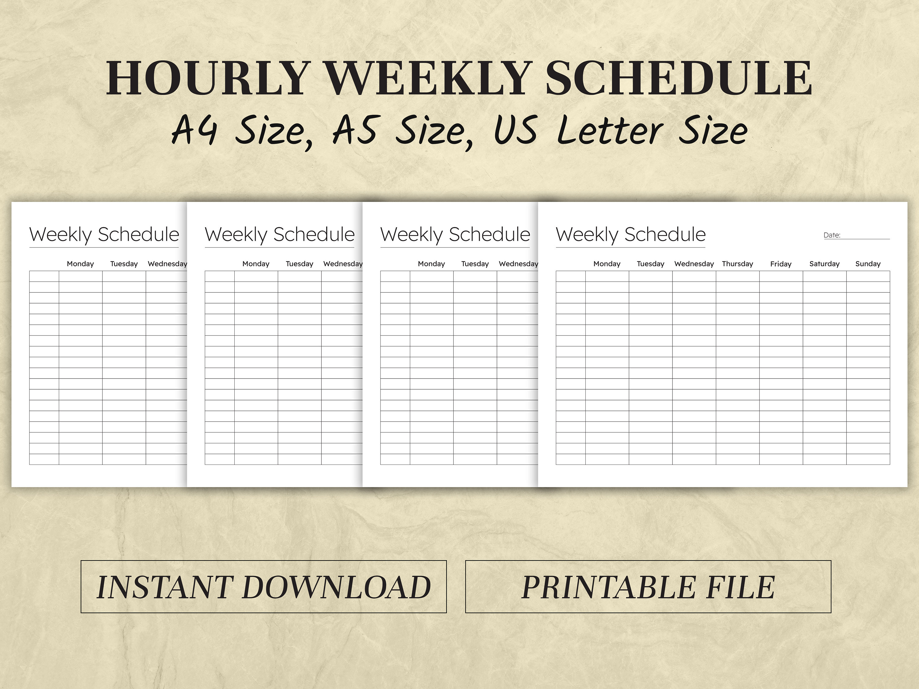 Hourly Weekly Planner | Printable Daily to Do List | Productivity ...