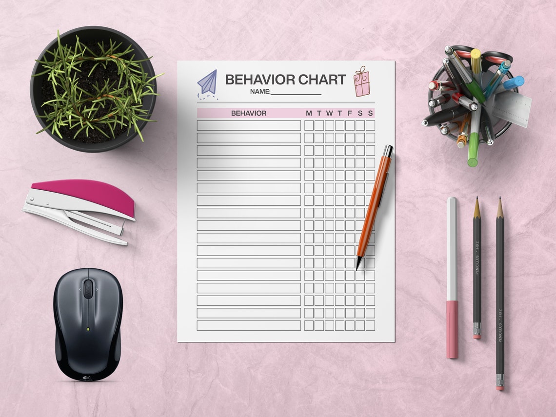 Behavior Chart Printable | Behavior Management Chart | Digital Toddler Behavior | Teen ...