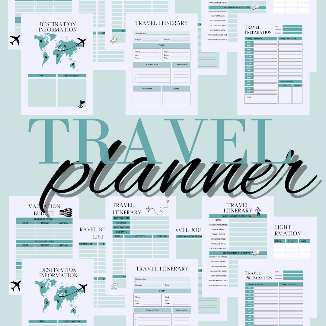 Editable Travel Planner Template | Trip Itinerary Planner | Canva ...