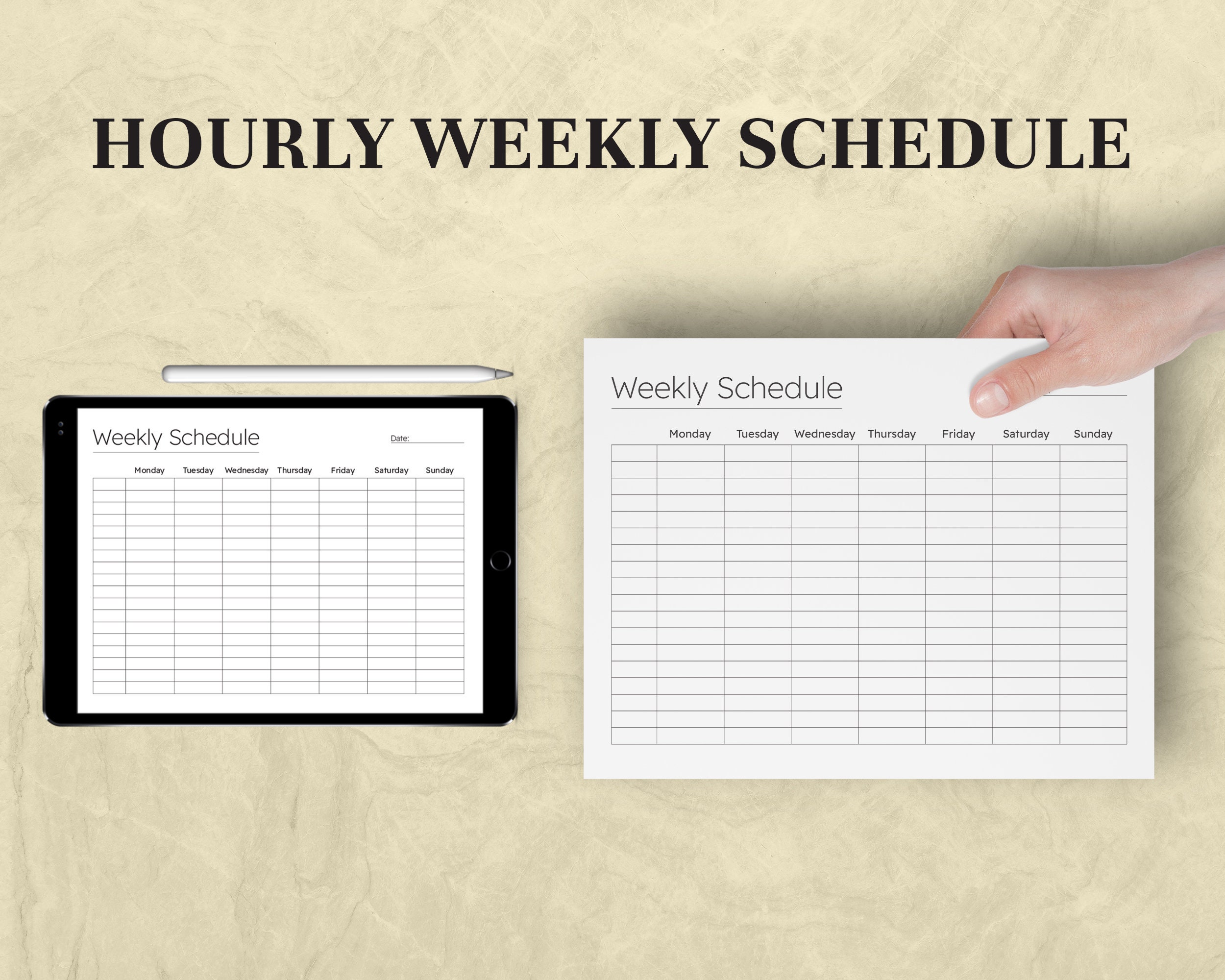 Hourly Weekly Planner | Printable Daily to Do List | Productivity ...