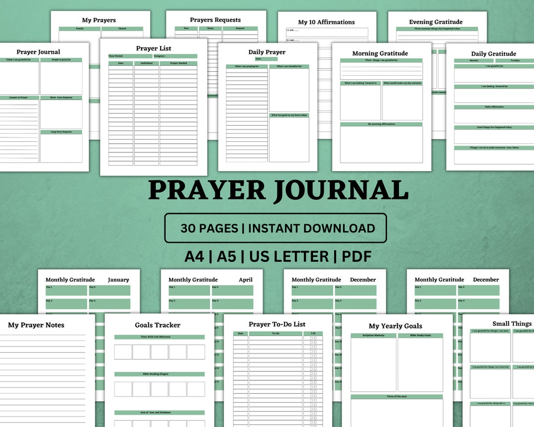 Printable Prayer Journal | Daily Prayer Planner | Digital Bible Study ...