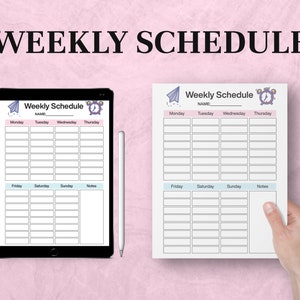 Printable Weekly Schedule | Minimal Weekly Planner | Weekly Organizer ...