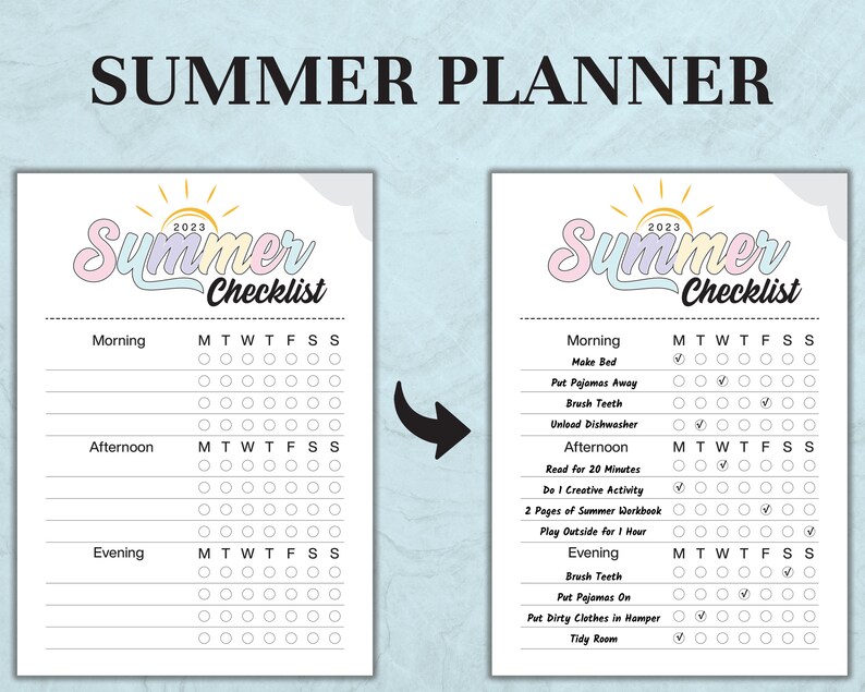 Summer Planner 2023 Printable | Kids Schedule | Summer Chore Chart ...