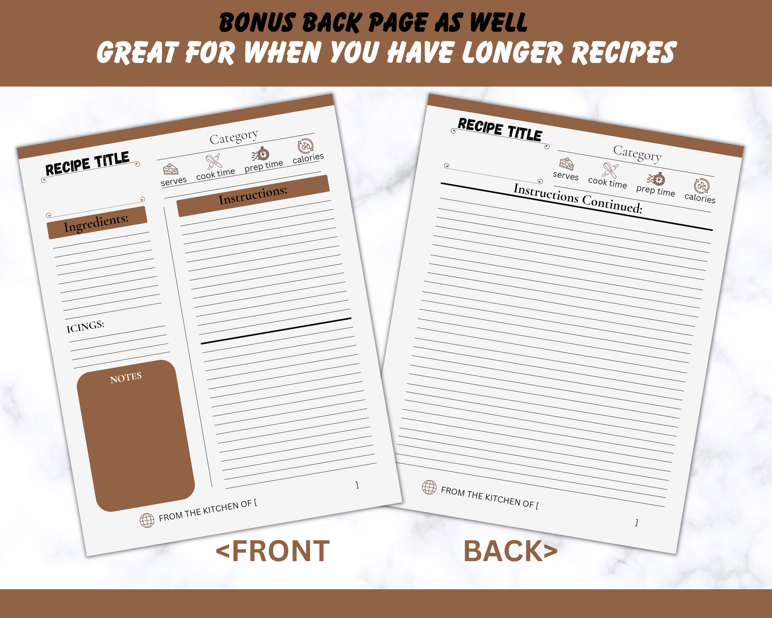 Recipe Book Printable | Recipe Journal Digital | Cookbook Downloadable ...