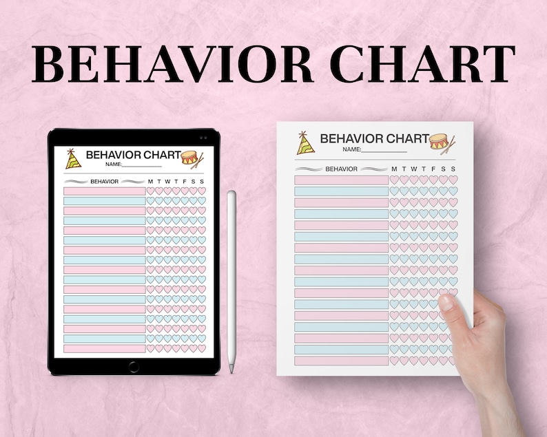 Behavior Chart Printable | Behavior Management Chart | Digital Toddler ...