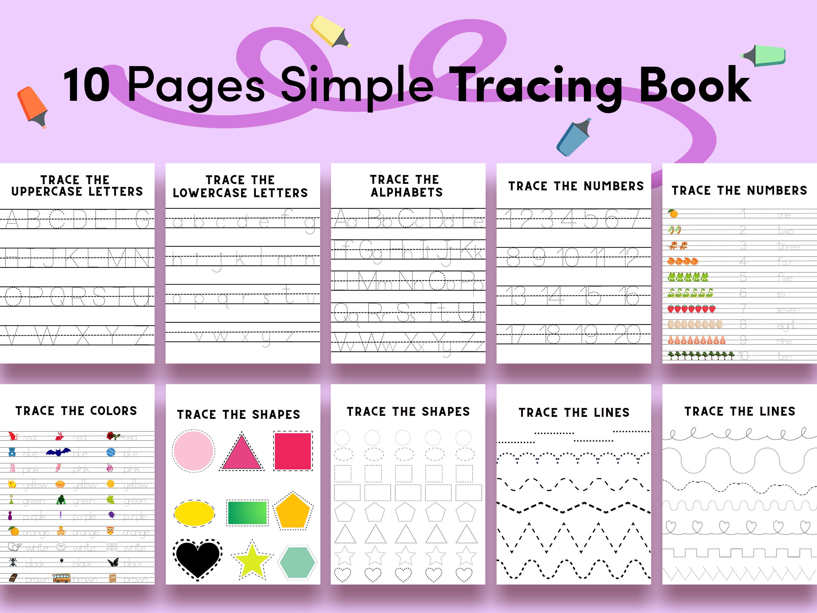 Ultimate Tracing Worksheet Bundle Printable | Uppercase & Lowercase ...