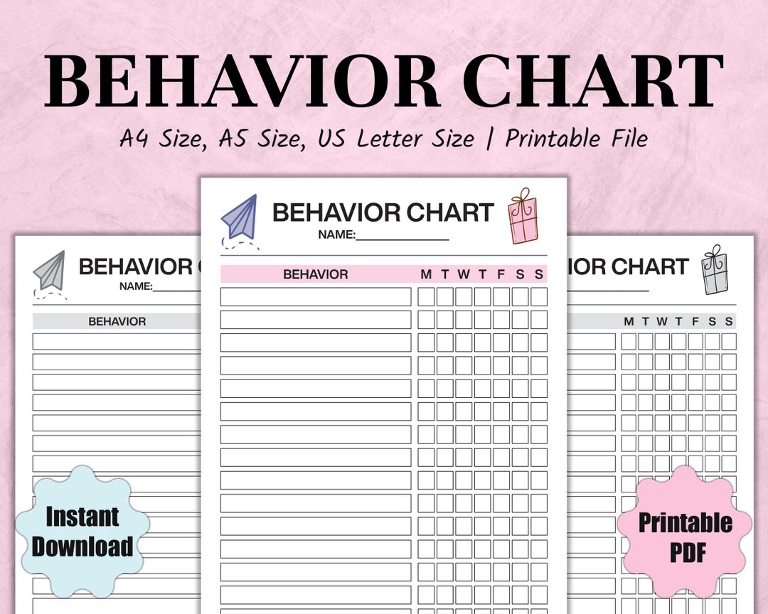 Behavior Chart Printable | Behavior Management Chart | Digital Toddler ...