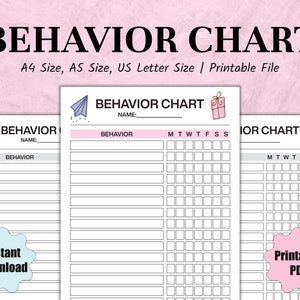 Behavior Chart Printable | Behavior Management Chart | Digital Toddler ...