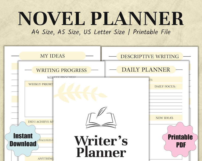 The Ultimate Novel Planner Workbook Book Writing Planner Nanowrimo ...